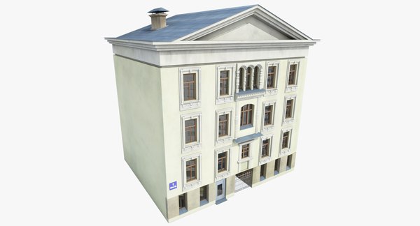 3d model of vintage house street