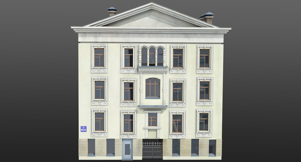 3d model of vintage house street