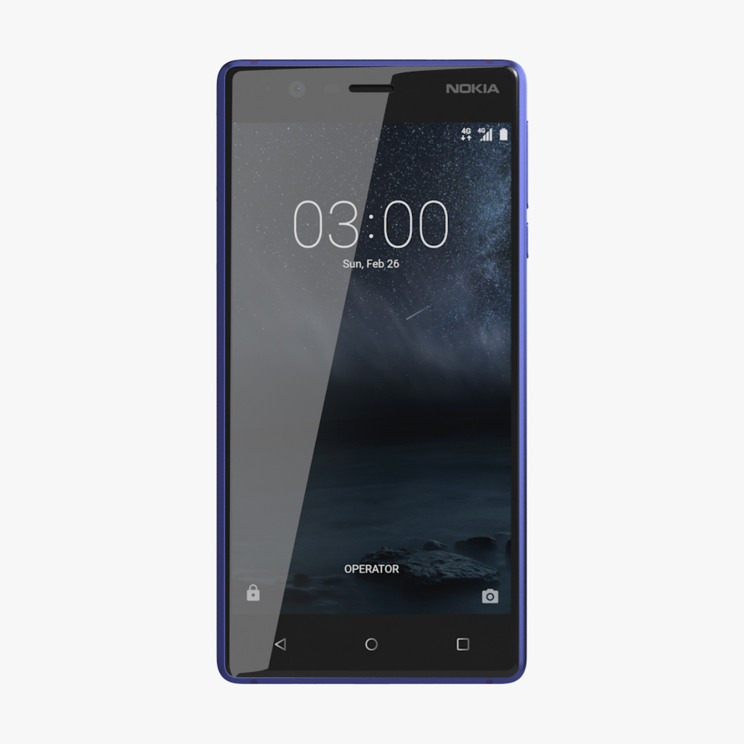 Realistic Nokia 3 Tempered 3d Model