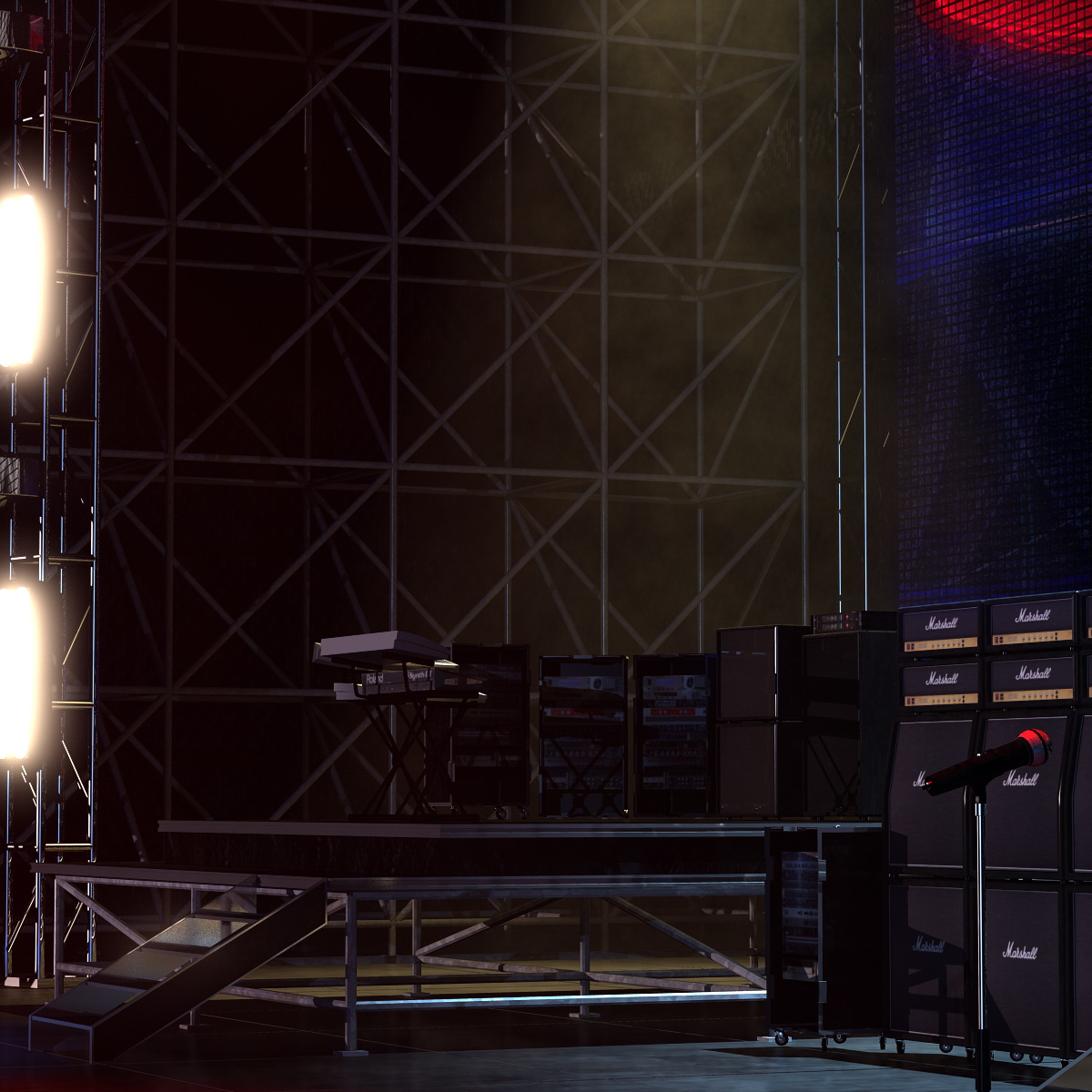 3d model mega live stage set