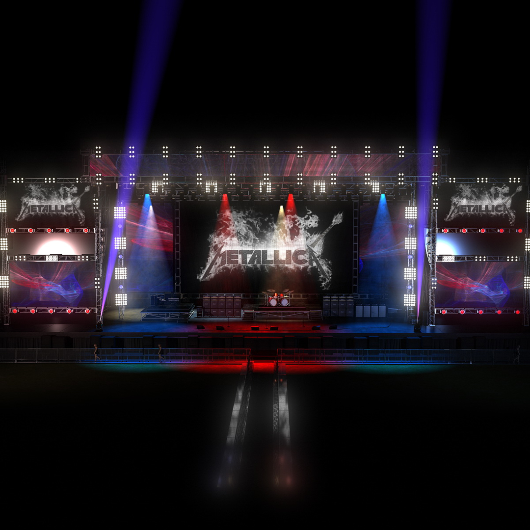 3d model mega live stage set