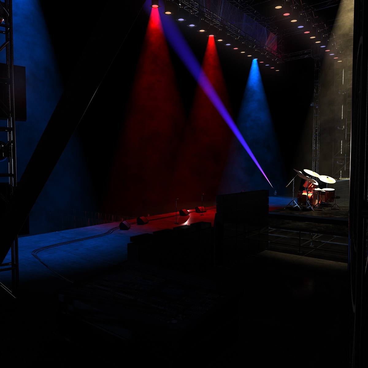 3d model mega live stage set