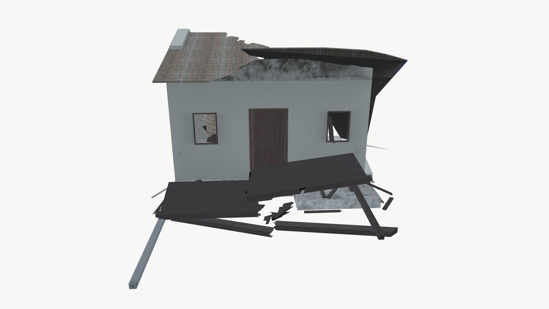 3D Broken House Model - TurboSquid 2275411