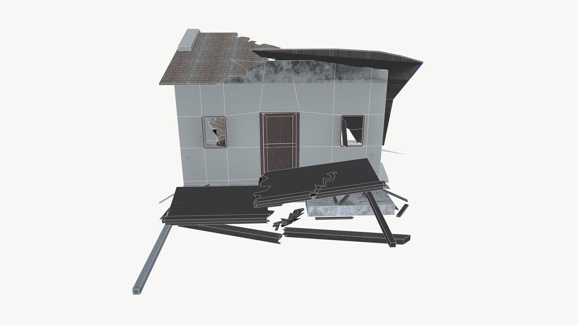 3D Broken House Model - TurboSquid 2275411