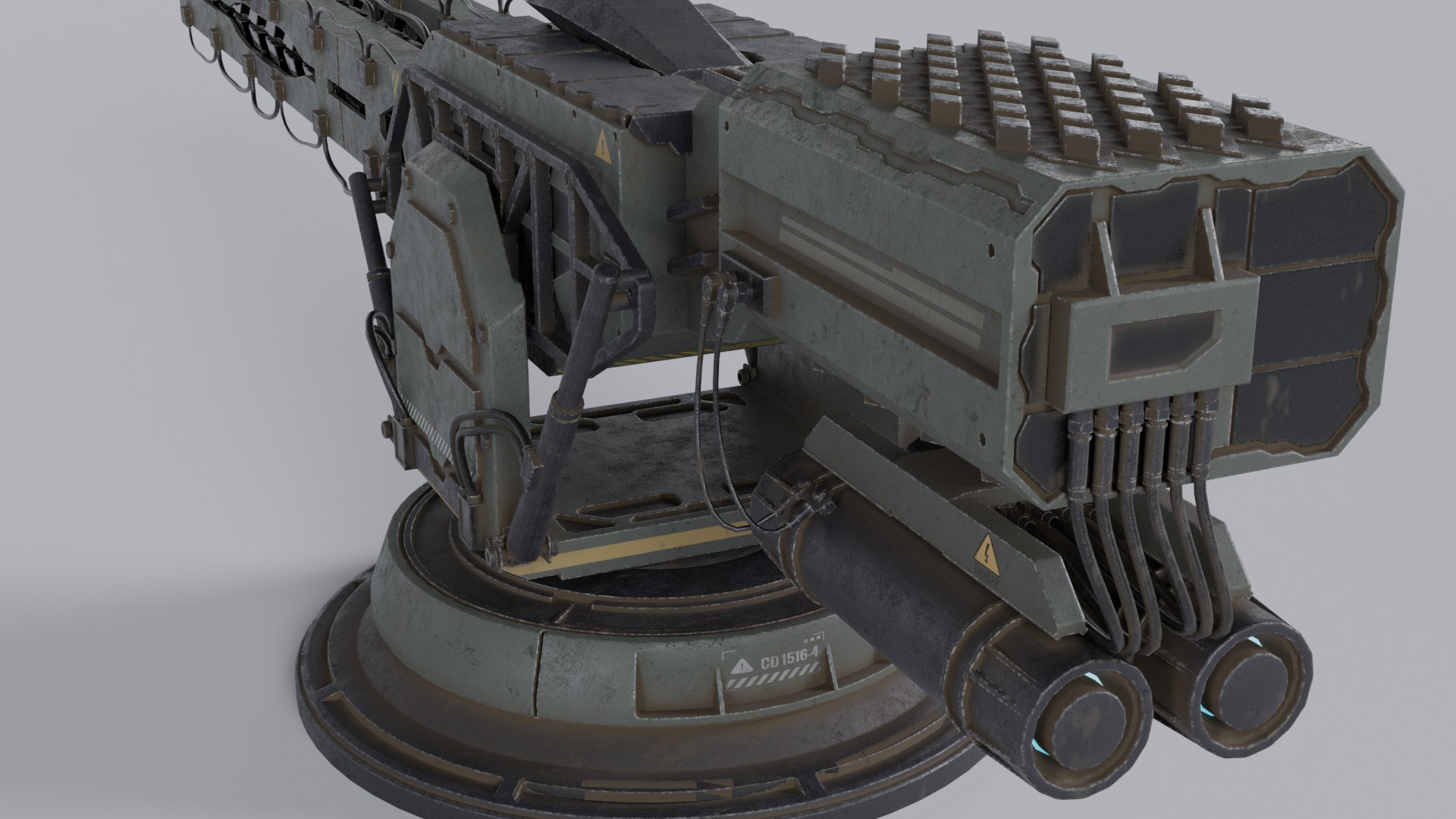 Turret Railgun 3D - TurboSquid 2344757