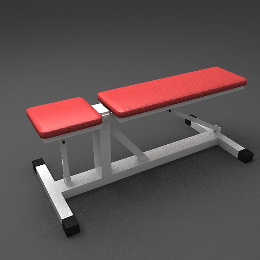 3d Model Incline Flat Bench