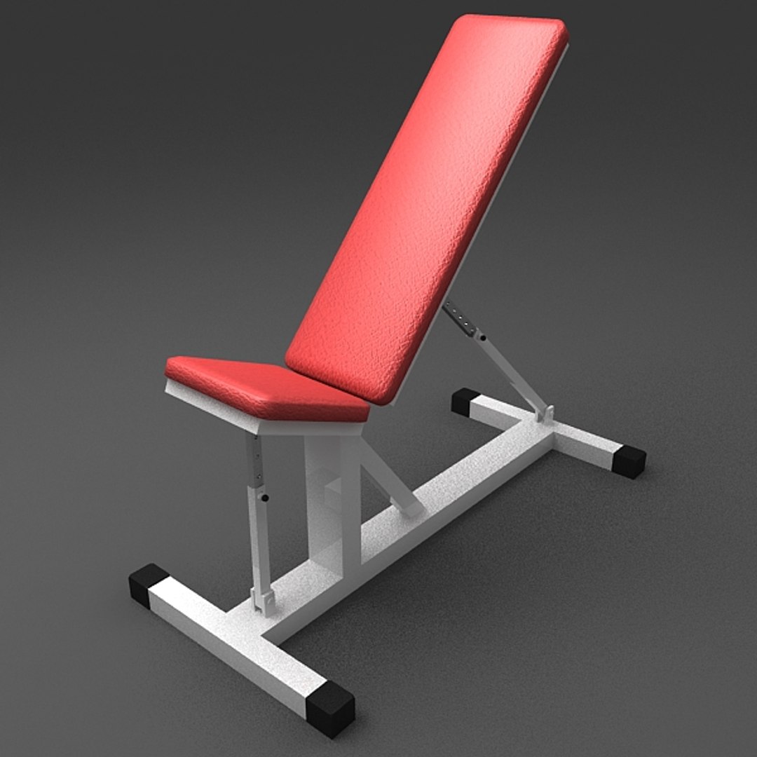 3d Model Incline Flat Bench