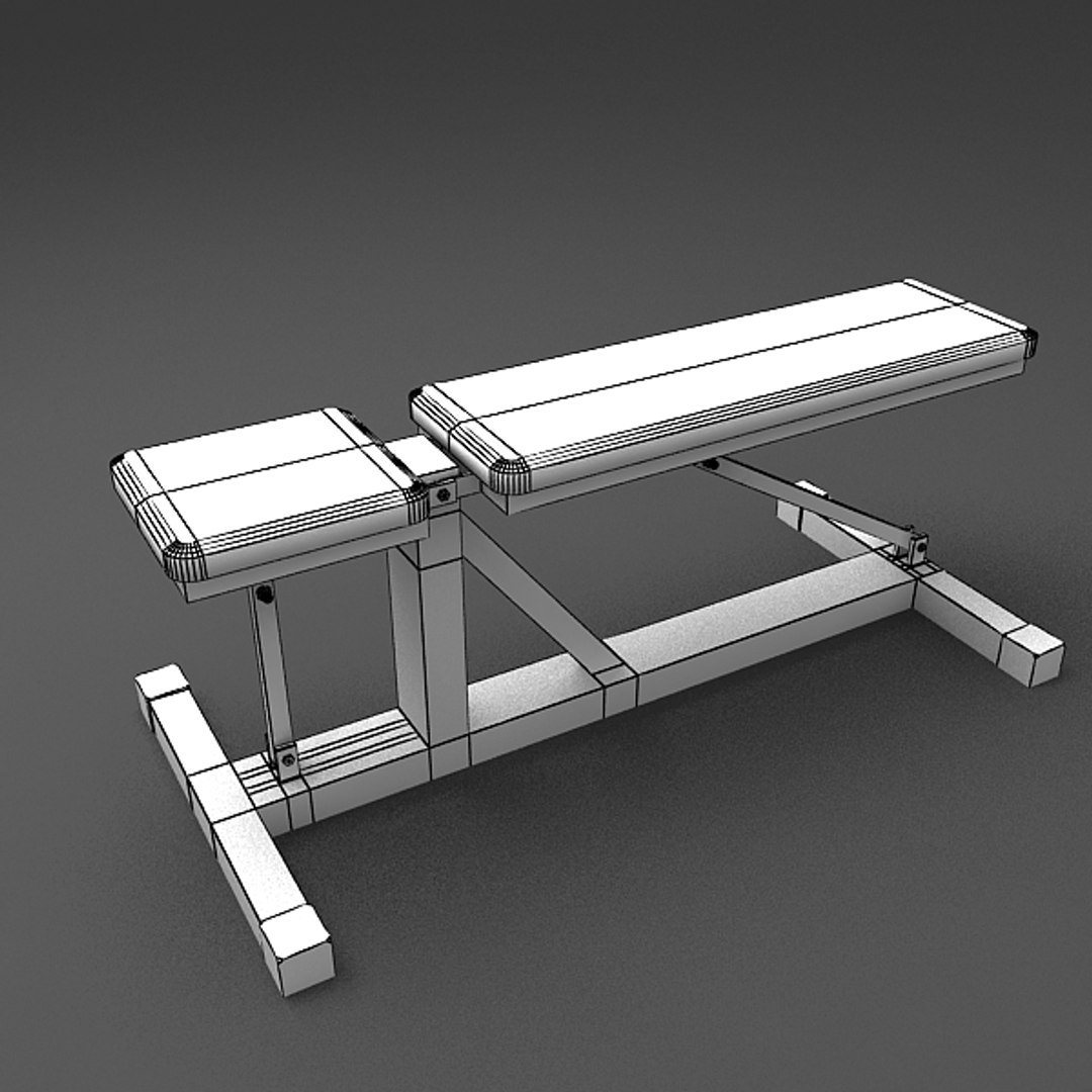 3d Model Incline Flat Bench