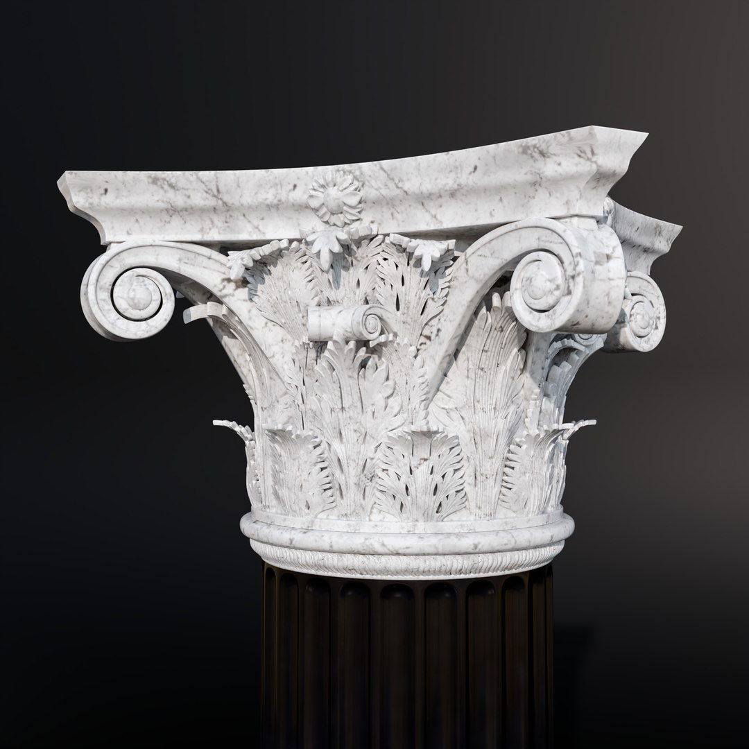 3D Corinth Column Leafs Model - TurboSquid 2174262