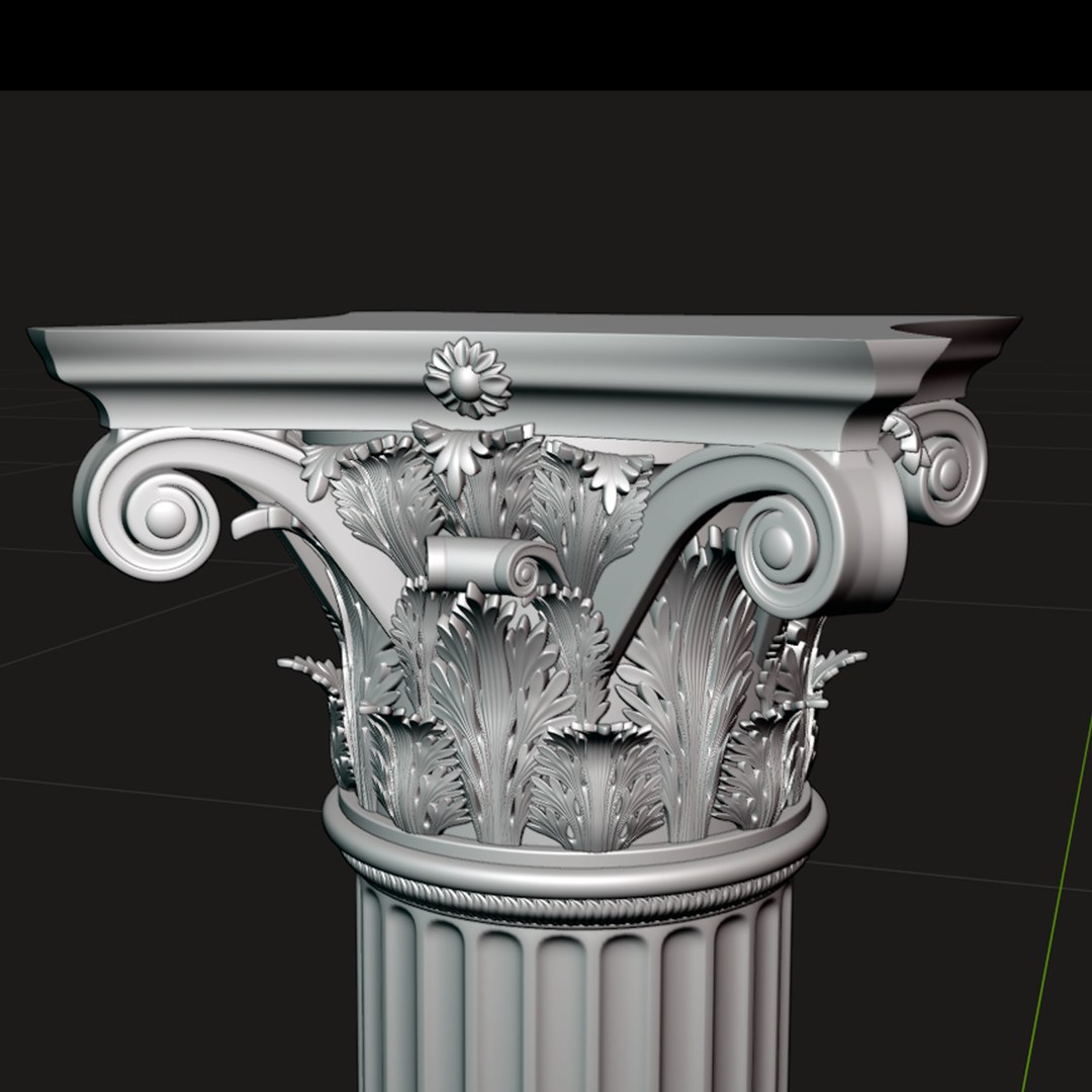 3D Corinth Column Leafs Model - TurboSquid 2174262
