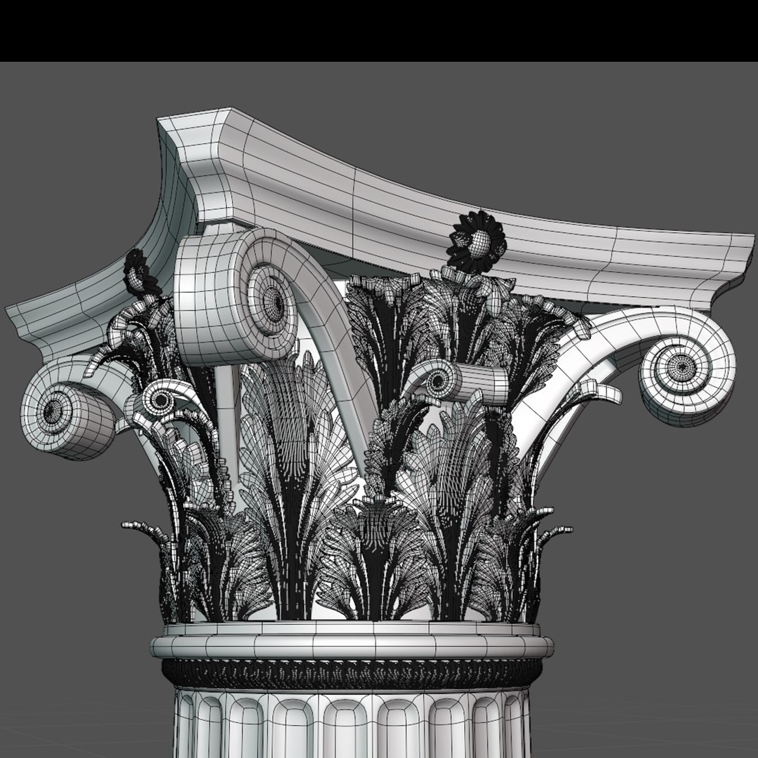 3D Corinth Column Leafs Model - TurboSquid 2174262