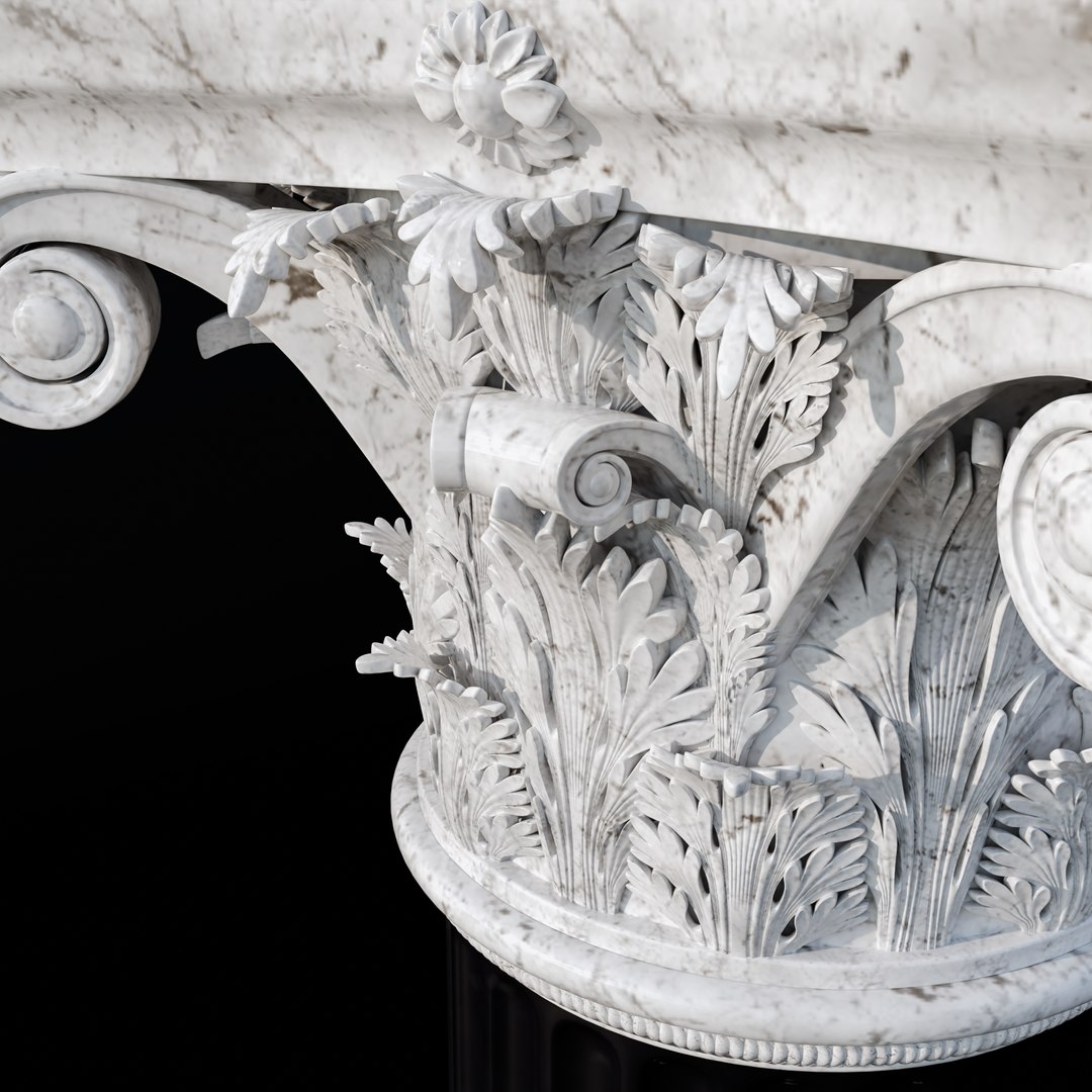 3D Corinth Column Leafs Model - TurboSquid 2174262