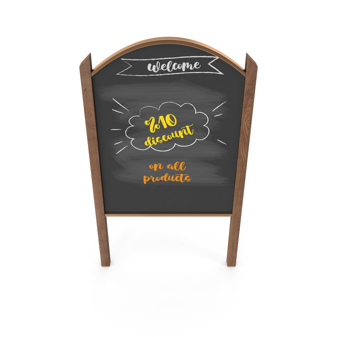 3D Wooden Double-Sided Menu Advertising Sign Model - TurboSquid 2305187