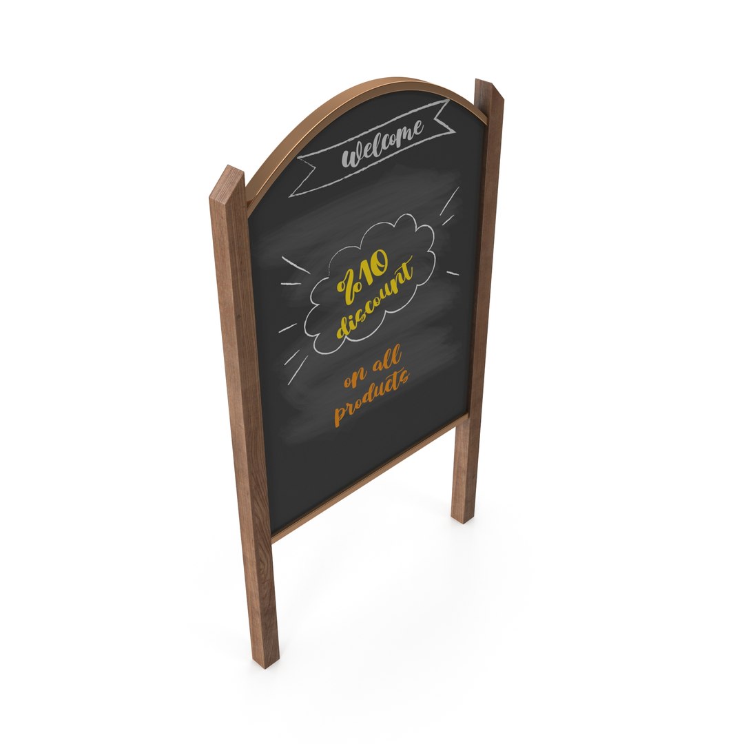 3D Wooden Double-Sided Menu Advertising Sign Model - TurboSquid 2305187