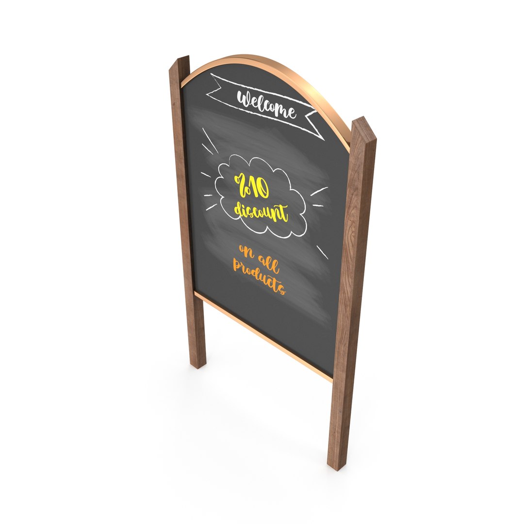 3D Wooden Double-Sided Menu Advertising Sign Model - TurboSquid 2305187