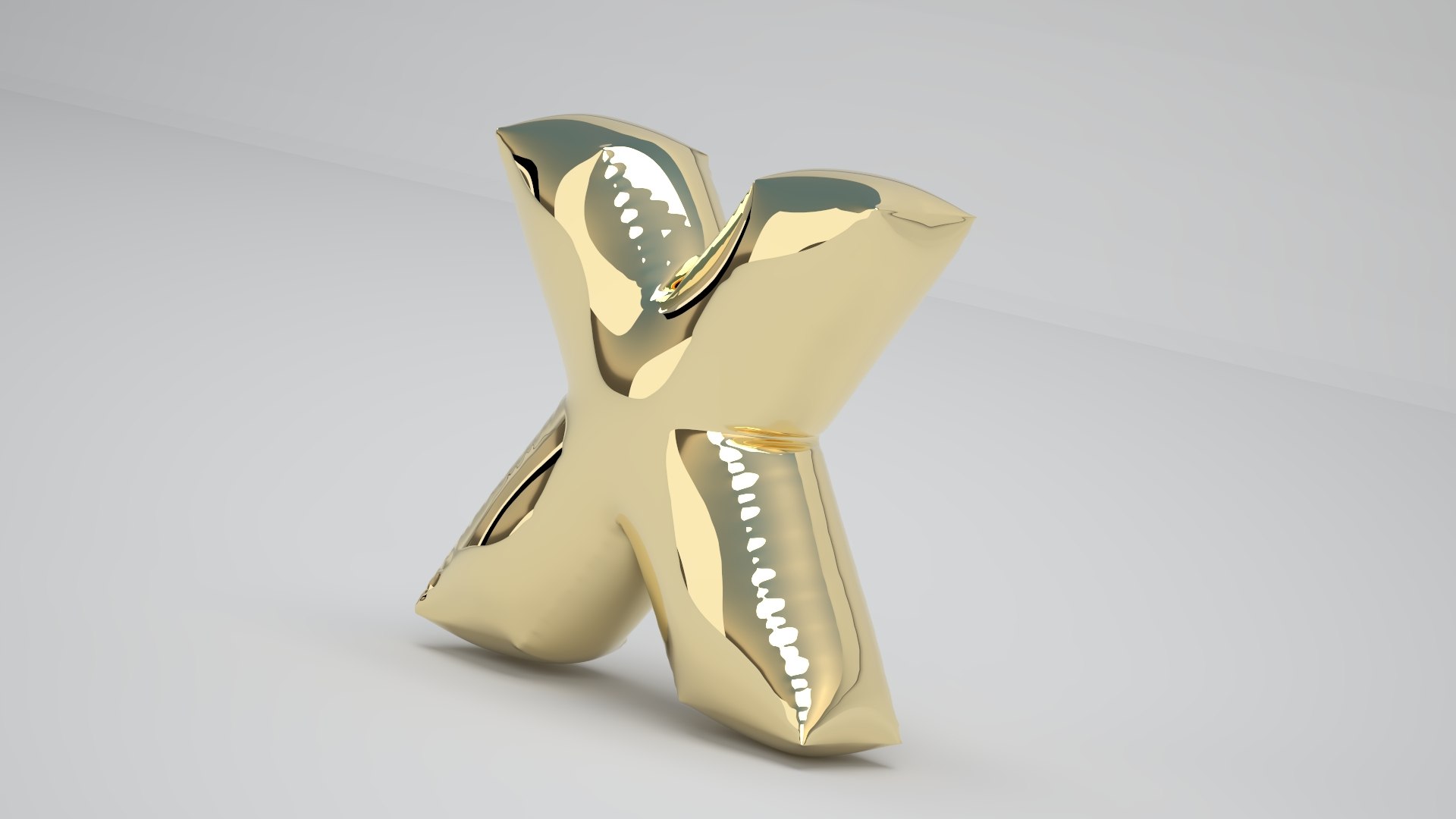 3D Model X Balloon Gold - TurboSquid 2413652