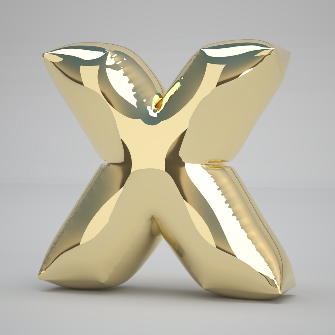 3D Model X Balloon Gold - TurboSquid 2413652