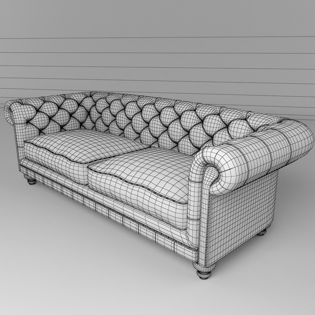 3d model chesterfield sofa