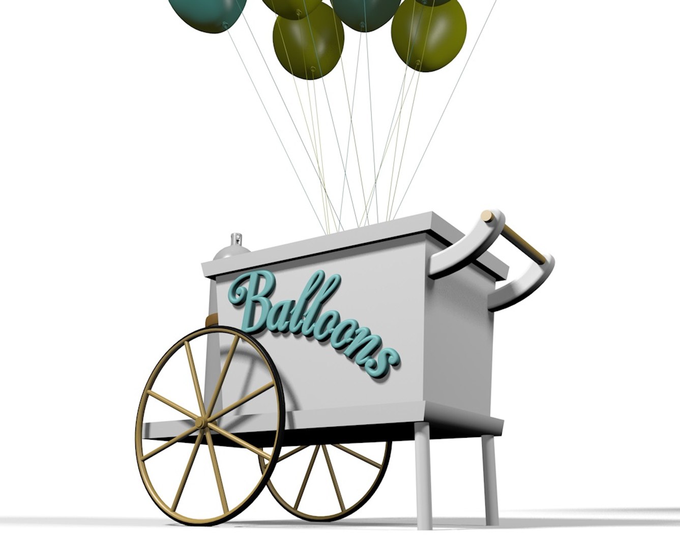 C4d Push Cart Balloons