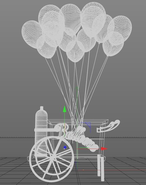c4d push cart balloons