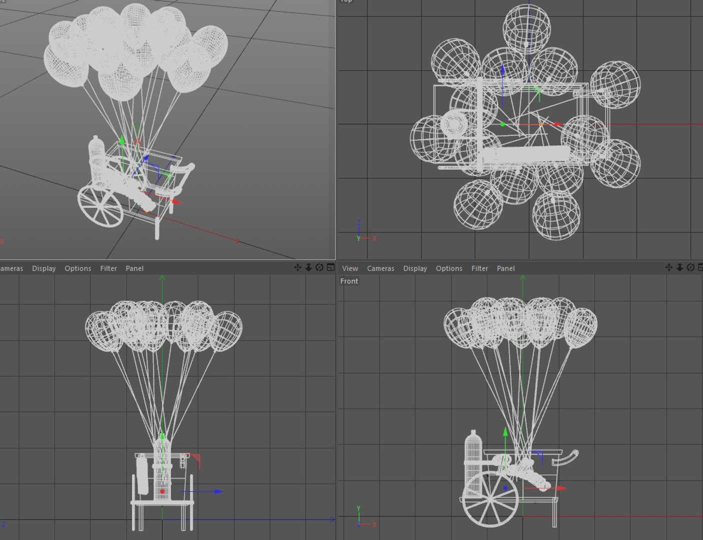 C4d Push Cart Balloons