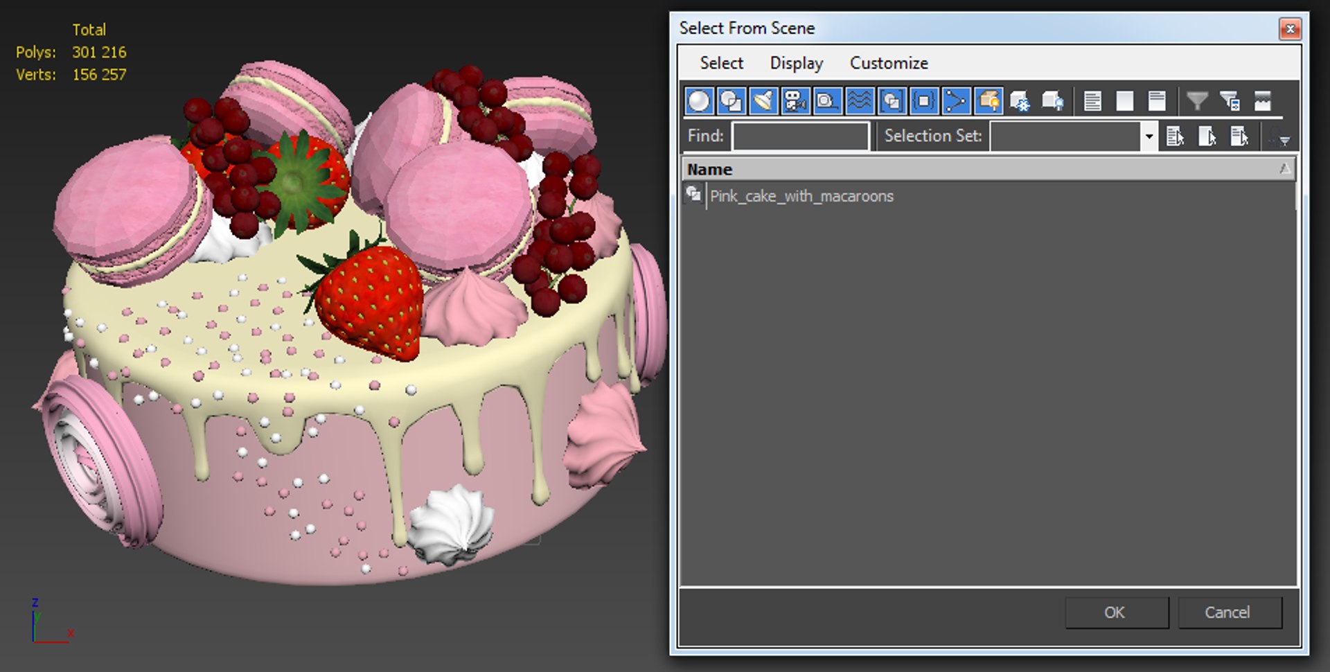 Pink cake with macaroons 3D model - TurboSquid 1875526