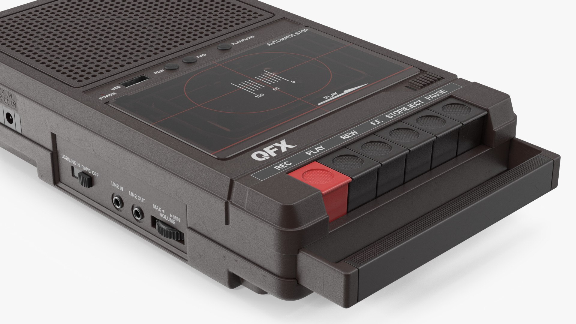 3D QFX RETRO 39 Shoebox Tape Recorder Brown - TurboSquid 1748194