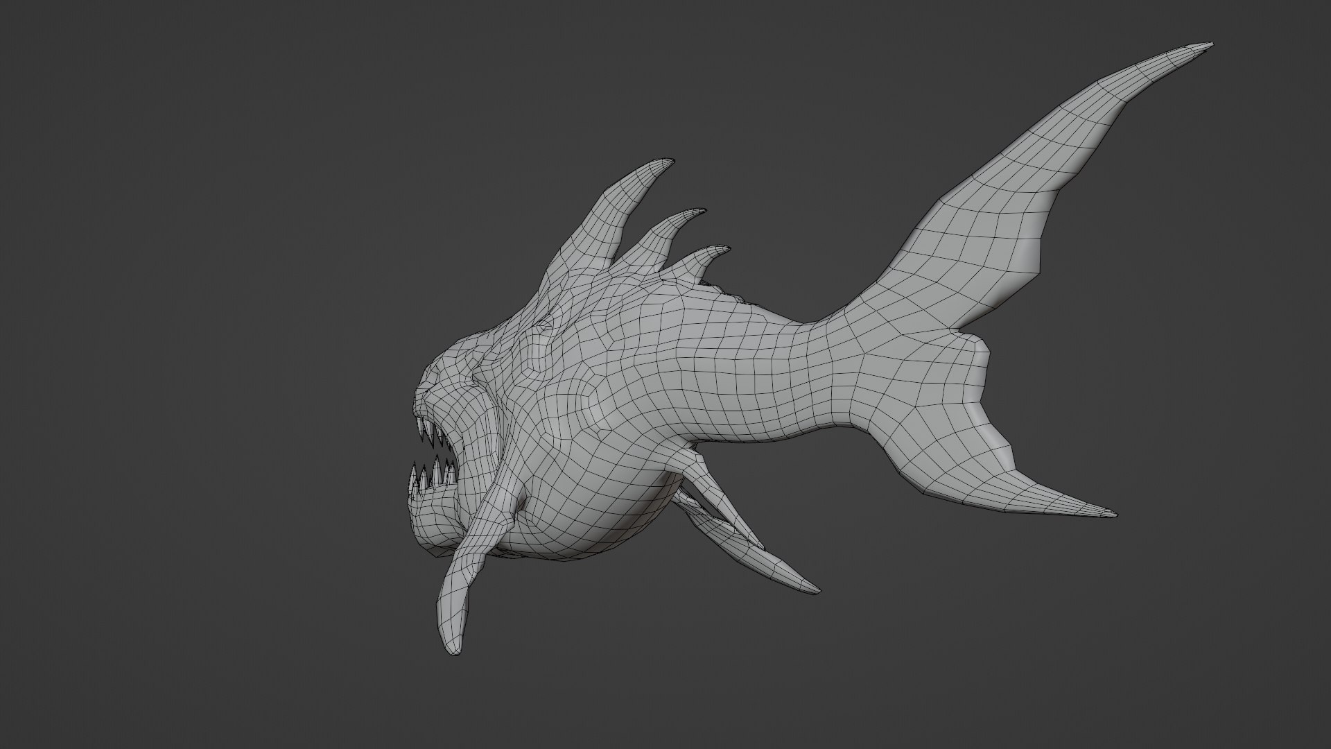 3D Fish Monster PBR Low-poly - TurboSquid 2105284