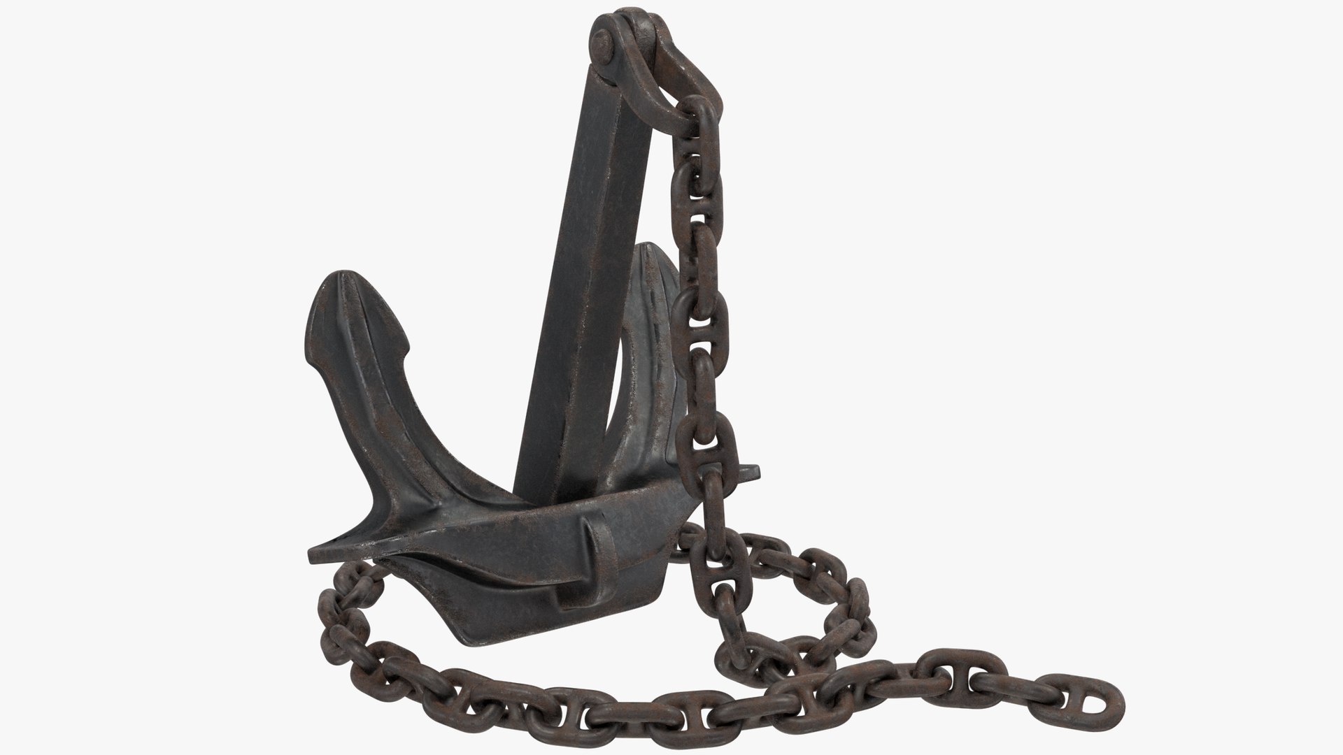 Anchor With Chain Segment V3 Model - TurboSquid 2062151