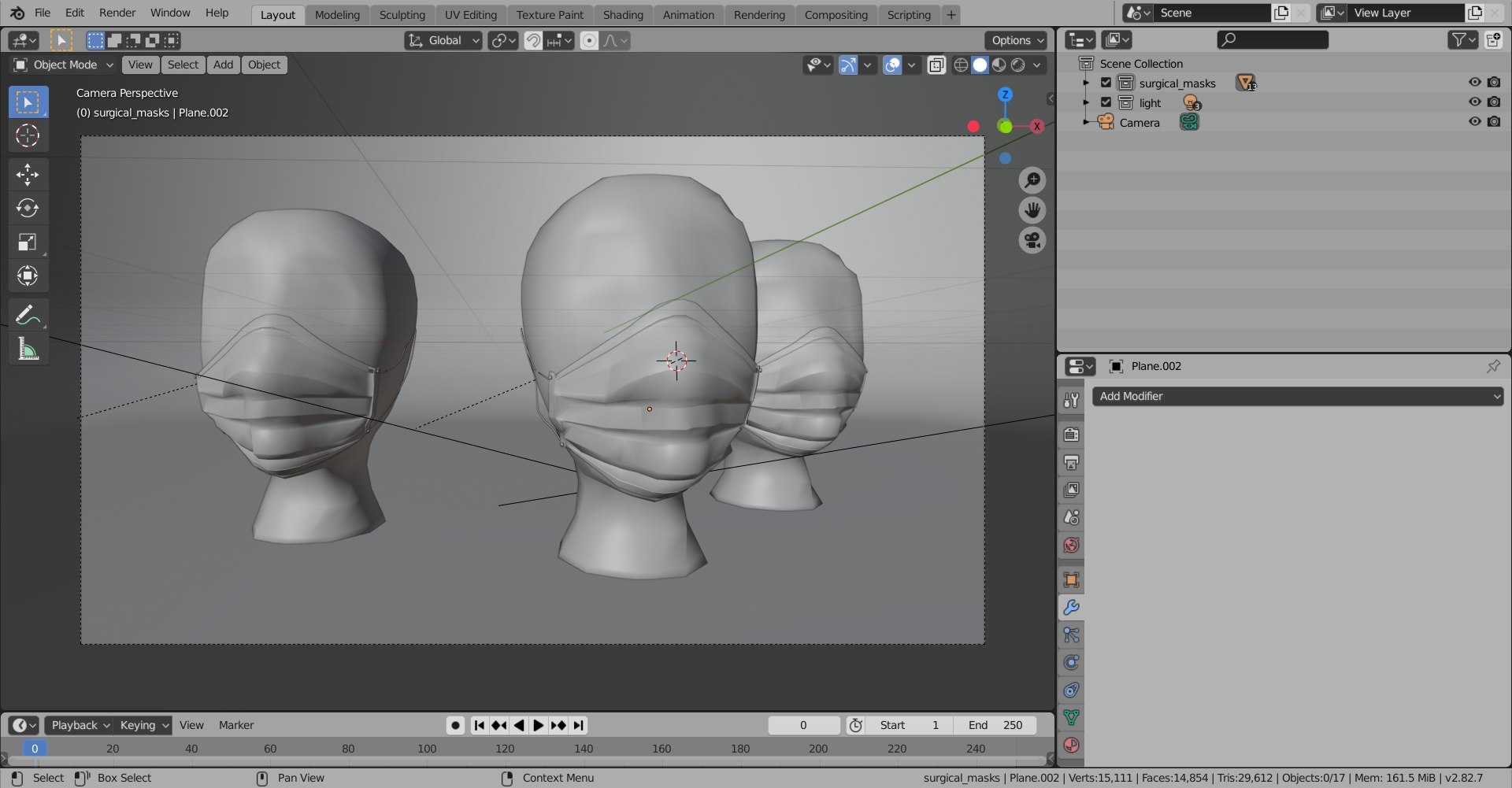 3D Surgical Mask Low-poly Modeled - TurboSquid 1534761