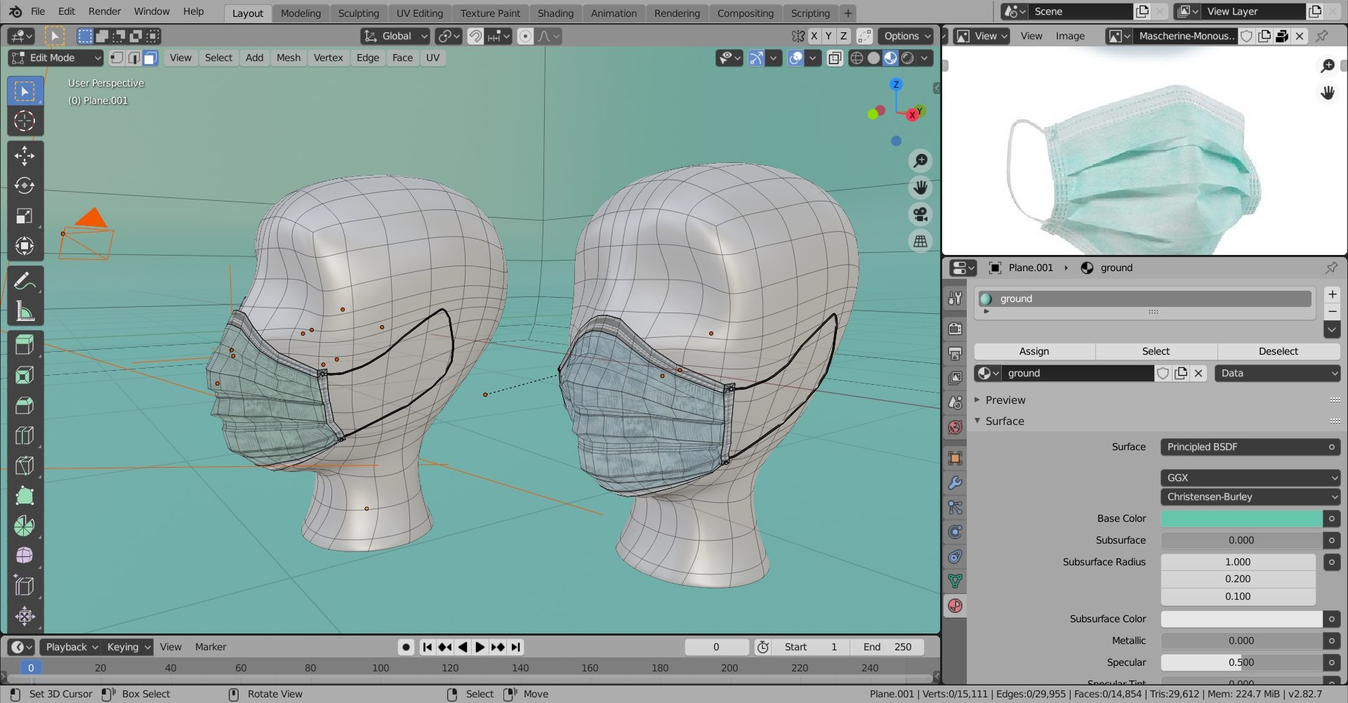 3D Surgical Mask Low-poly Modeled - TurboSquid 1534761