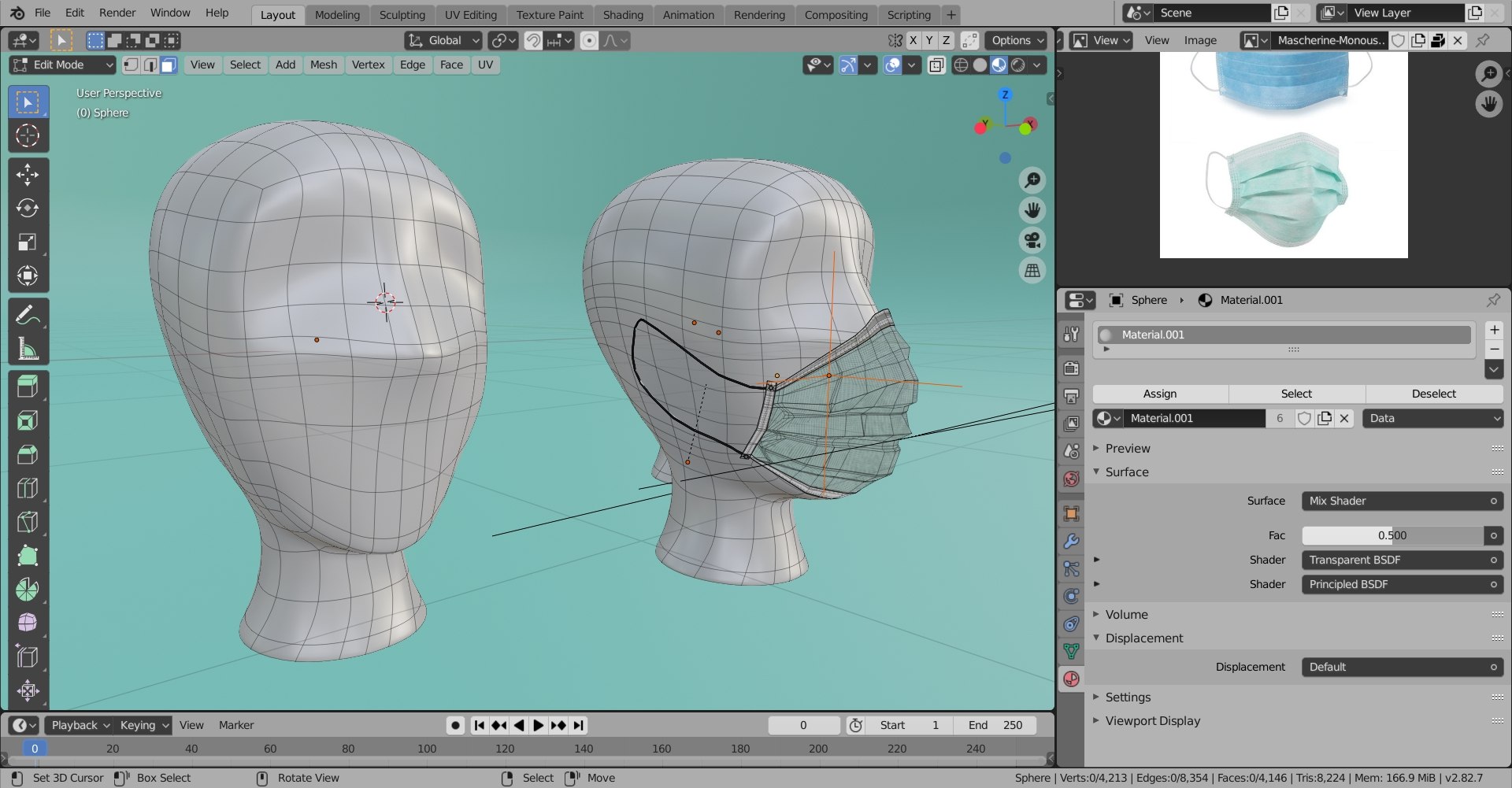 3D Surgical Mask Low-poly Modeled - TurboSquid 1534761