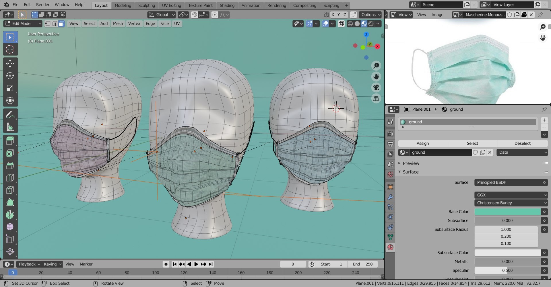 3D Surgical Mask Low-poly Modeled - TurboSquid 1534761