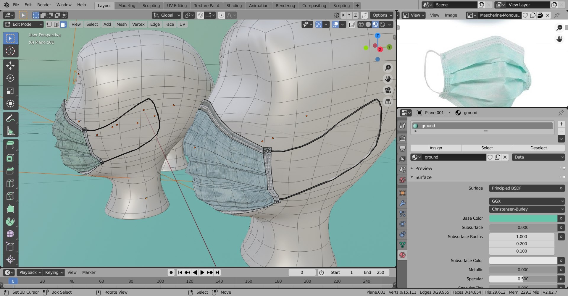 3D Surgical Mask Low-poly Modeled - TurboSquid 1534761