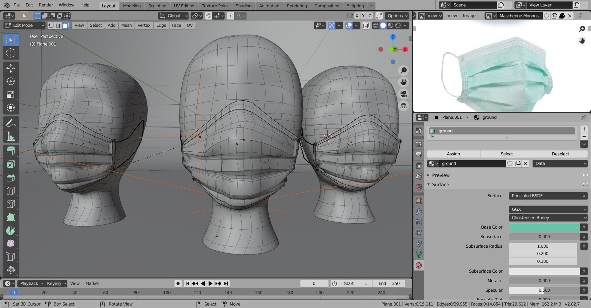 3D Surgical Mask Low-poly Modeled - TurboSquid 1534761