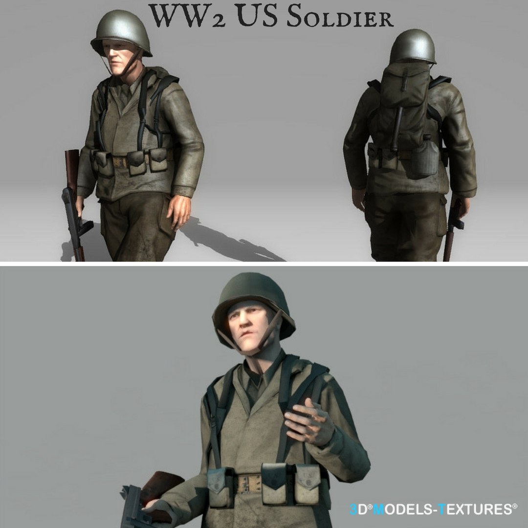 3D Ww2 Soldier Model - TurboSquid 1209249