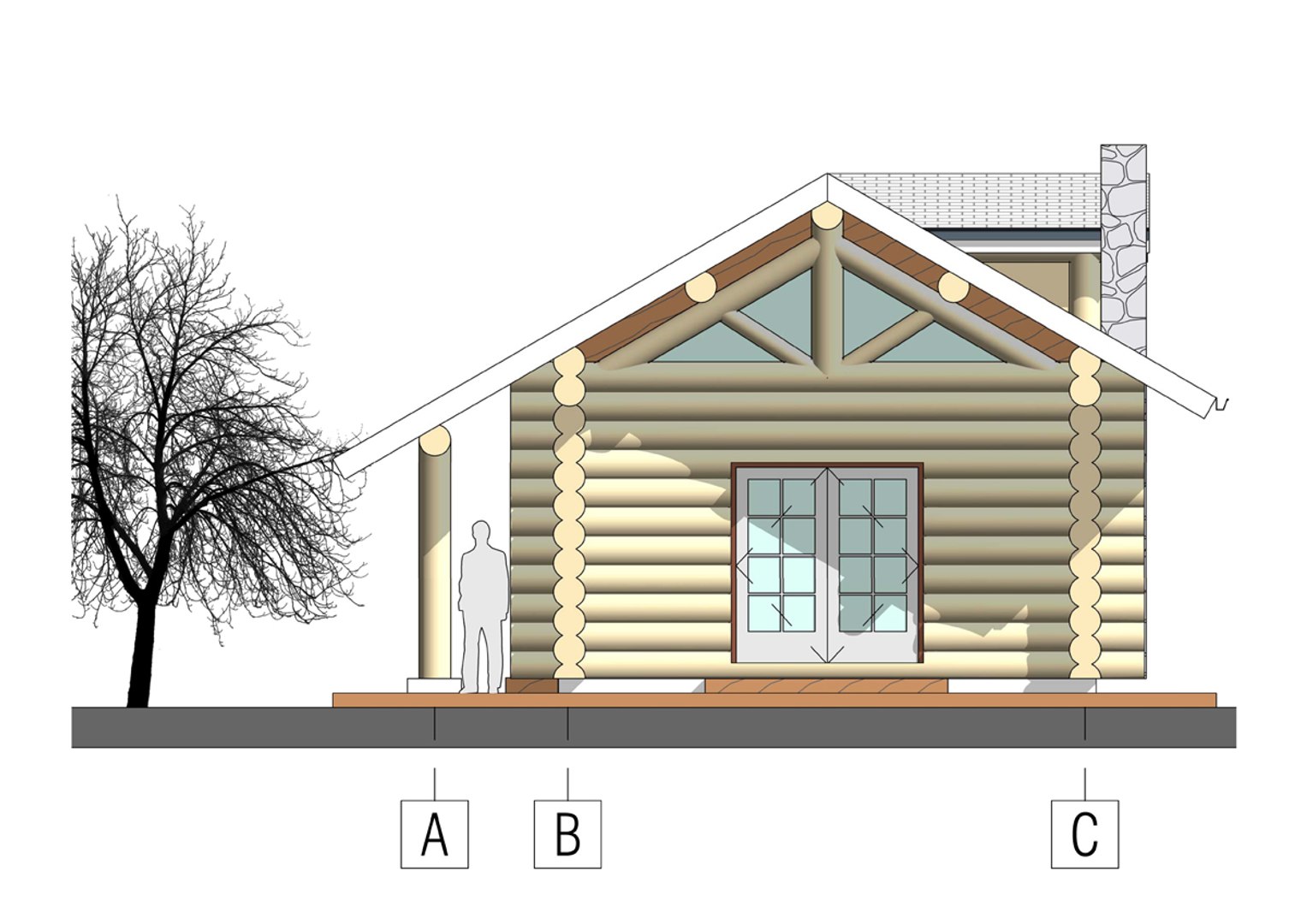Revit Log-house Rvt