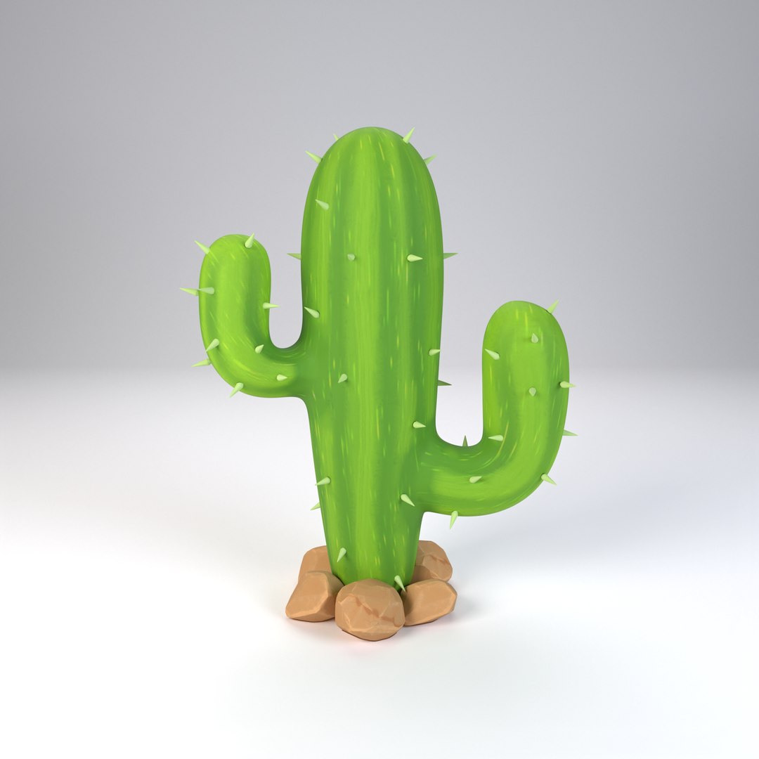 3D Cartoon Cactus Model - TurboSquid 1726174