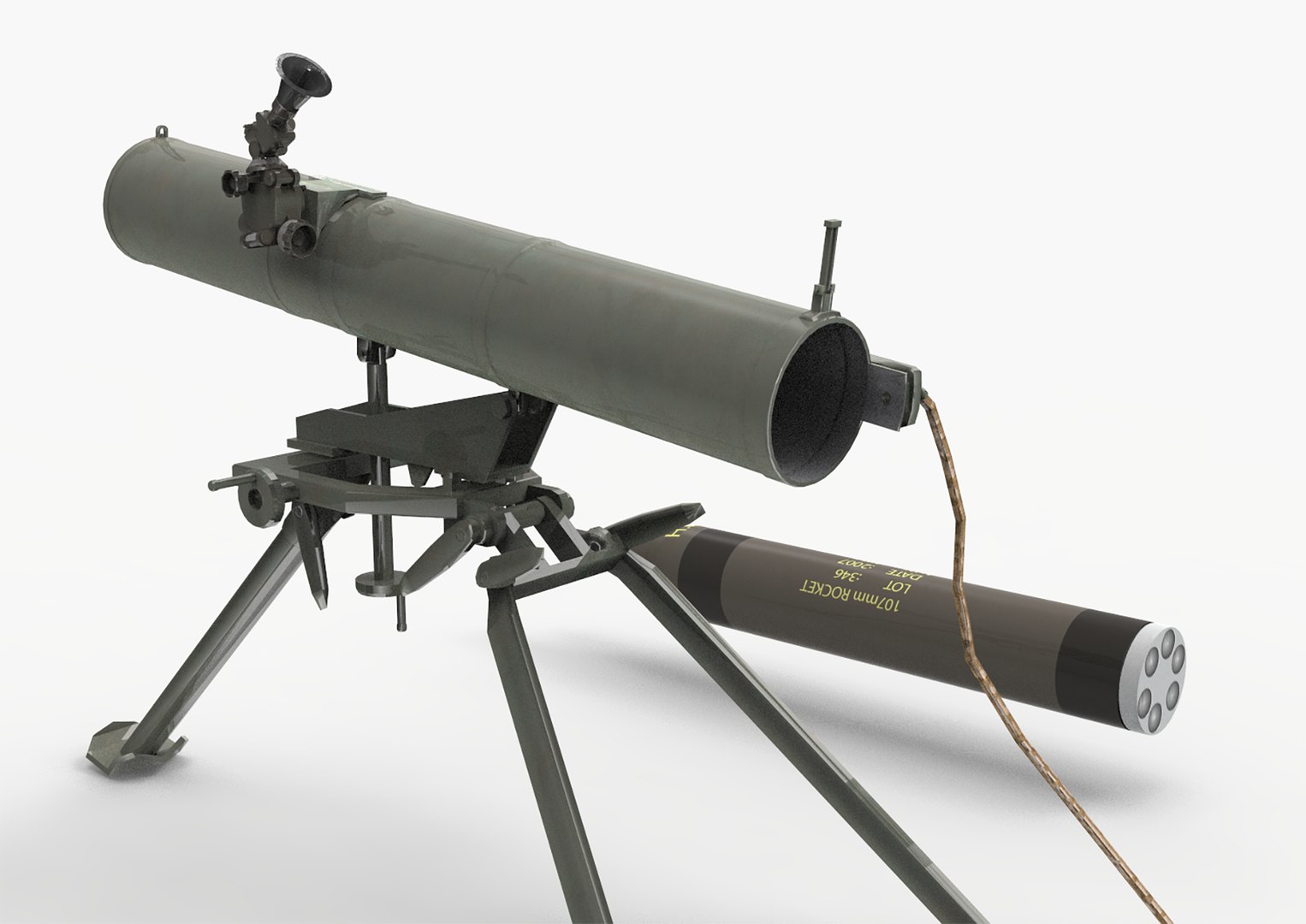 3D BM-1 107mm Man Portable Rocket Luncher Model - TurboSquid 2138325
