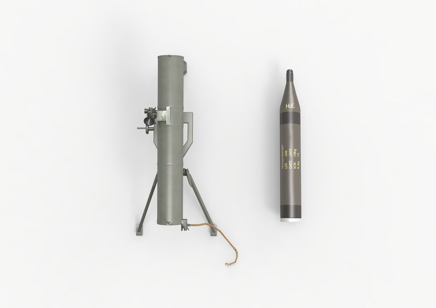 3D BM-1 107mm Man Portable Rocket Luncher Model - TurboSquid 2138325