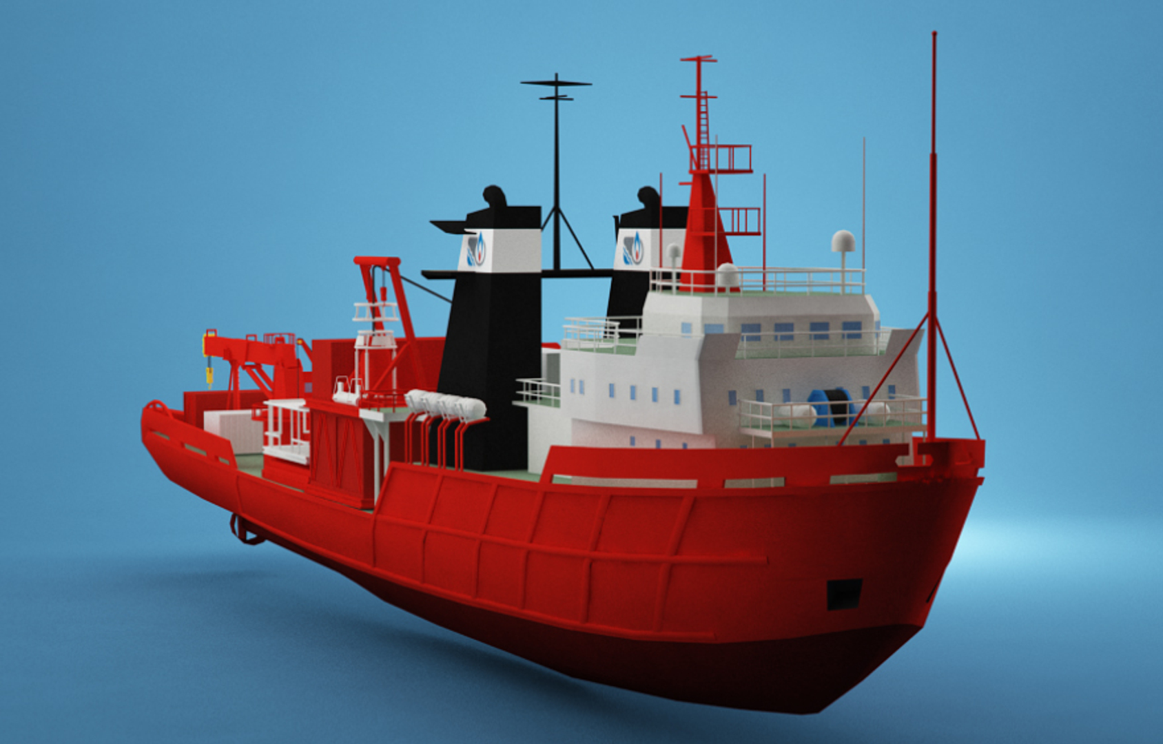 3d photorealistic diving boat ship