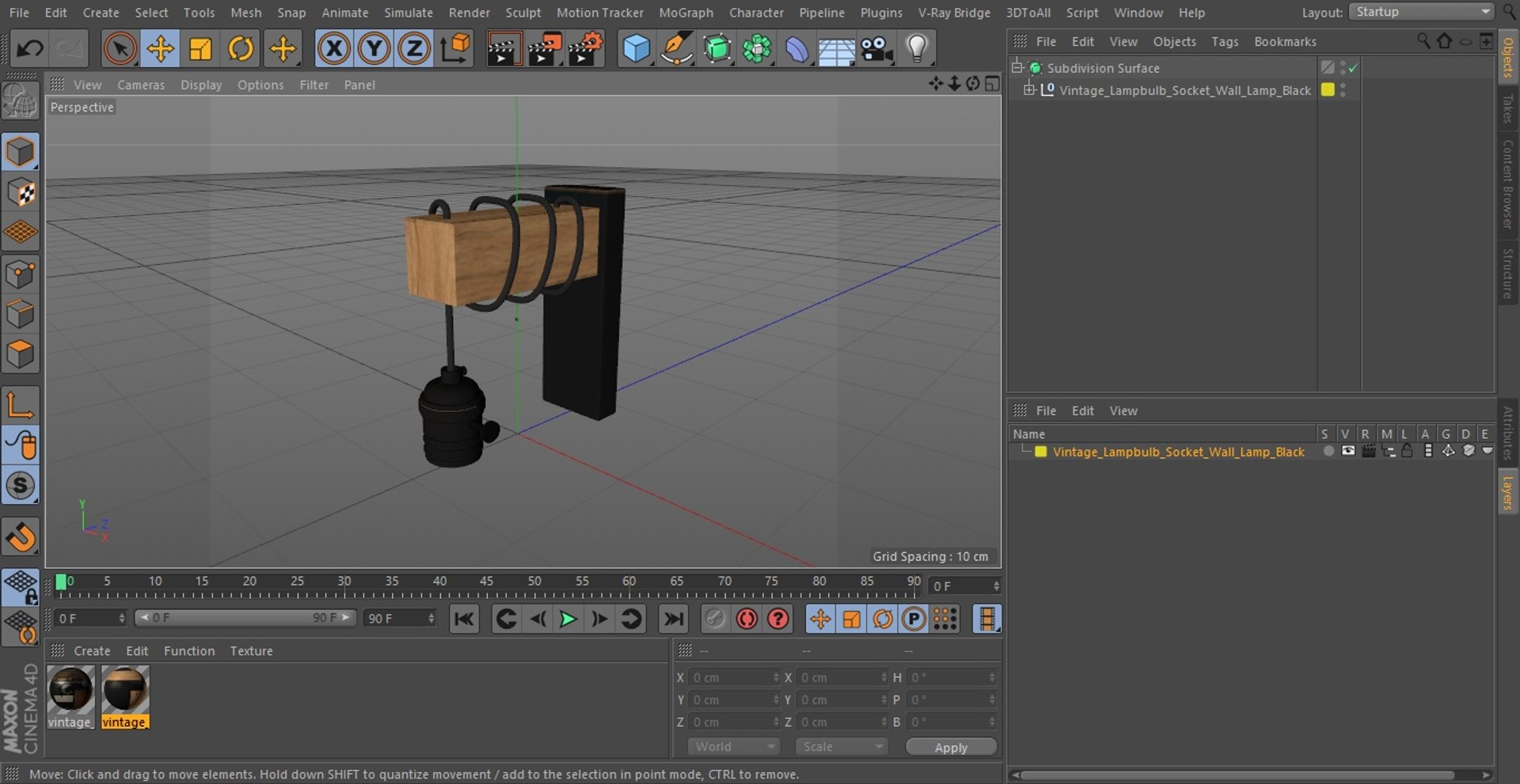 Vintage Lampbulb Socket Wall Lamp Black 3D Model - TurboSquid 1835853