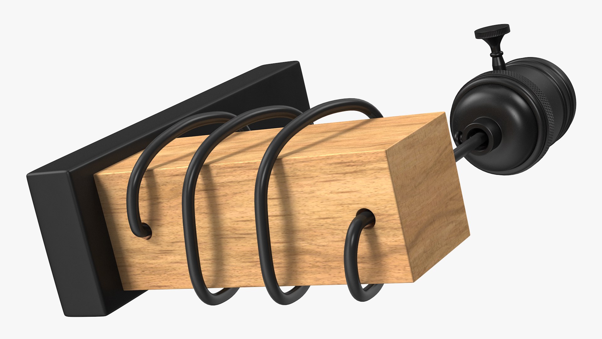 Vintage Lampbulb Socket Wall Lamp Black 3D model - TurboSquid 1835853