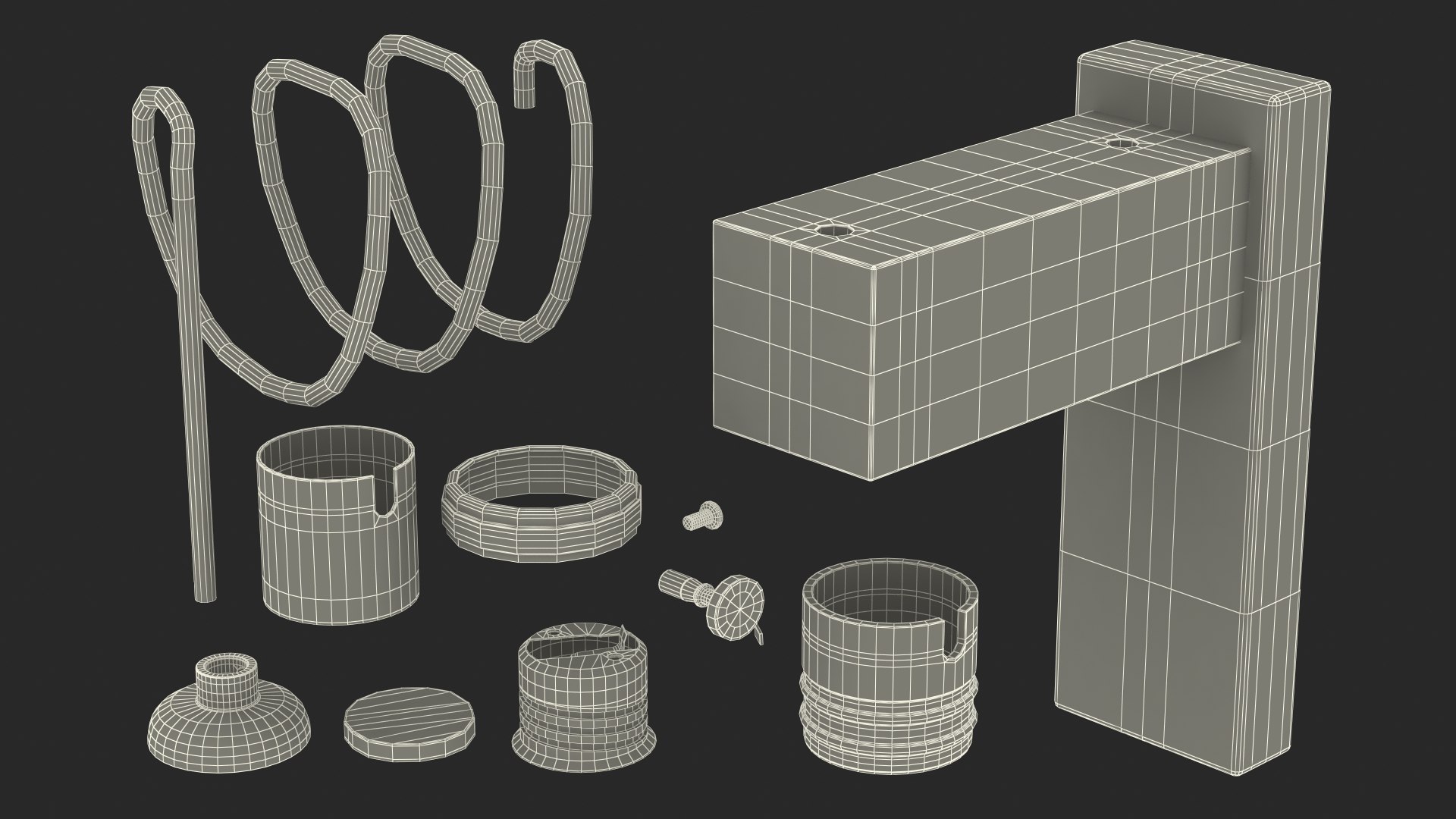 Vintage Lampbulb Socket Wall Lamp Black 3D Model - TurboSquid 1835853