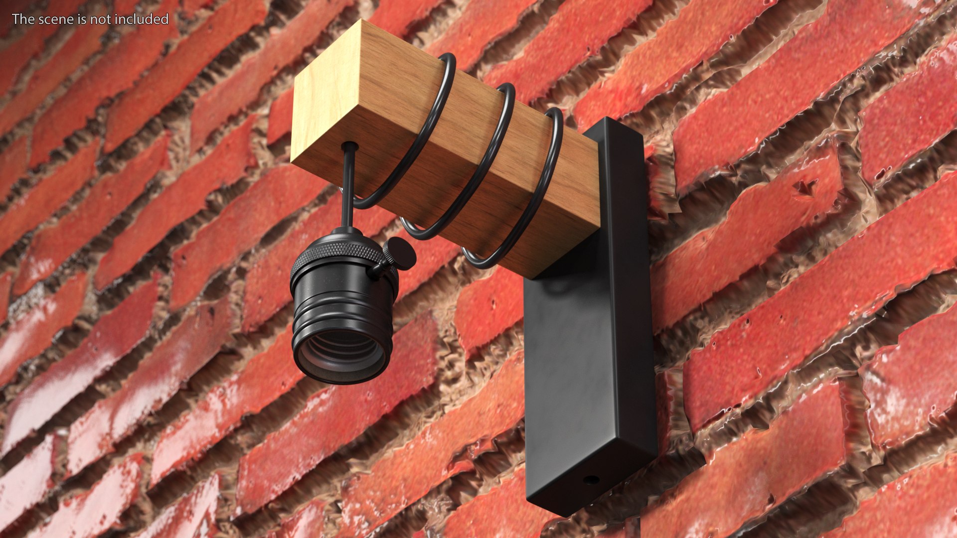 Vintage Lampbulb Socket Wall Lamp Black 3D model - TurboSquid 1835853