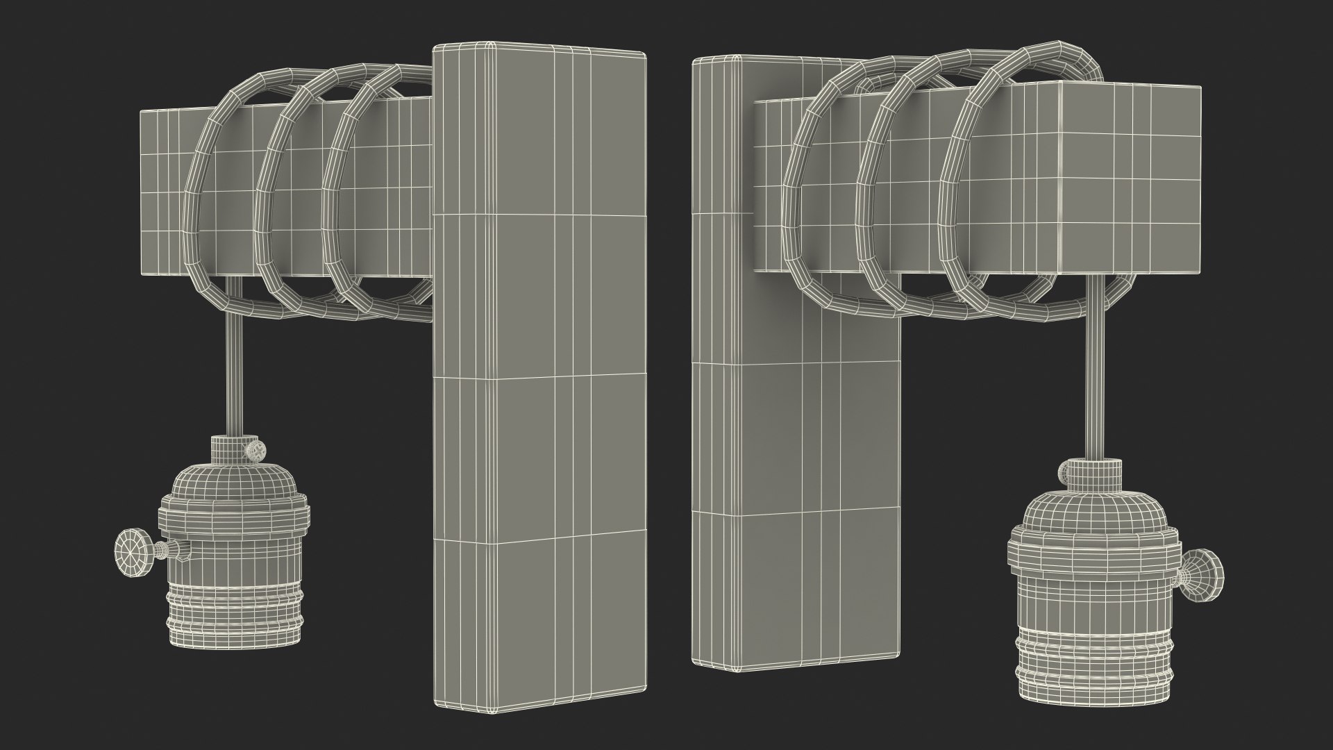 Vintage Lampbulb Socket Wall Lamp Black 3D Model - TurboSquid 1835853