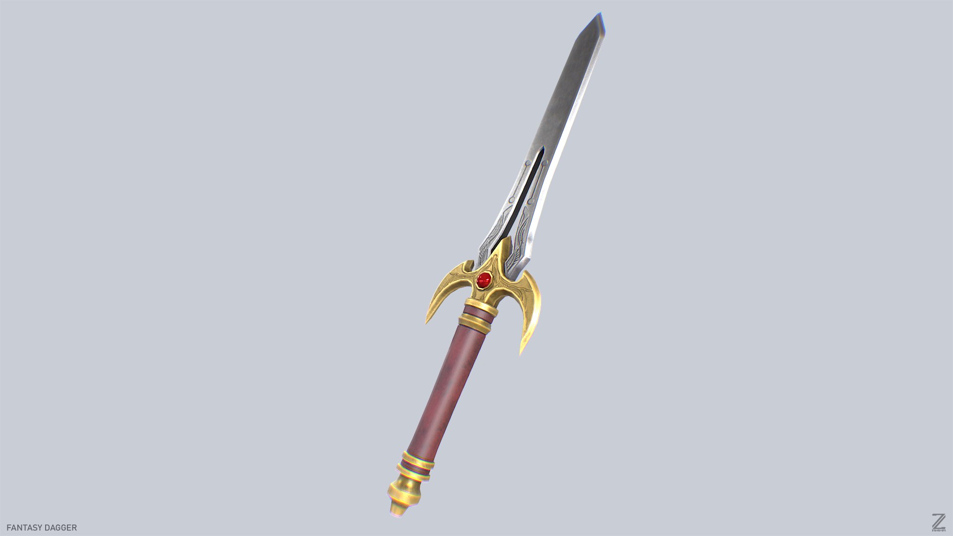 3D Model Fantasy Dagger - TurboSquid 2231351