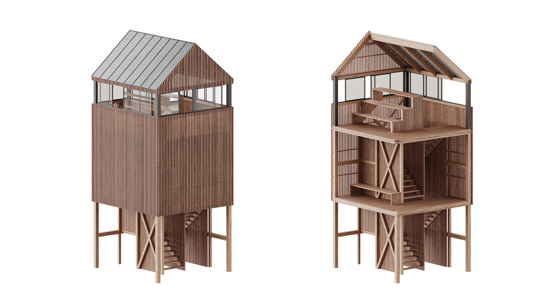 Wooden Observation Tower 3D Model - TurboSquid 2143595