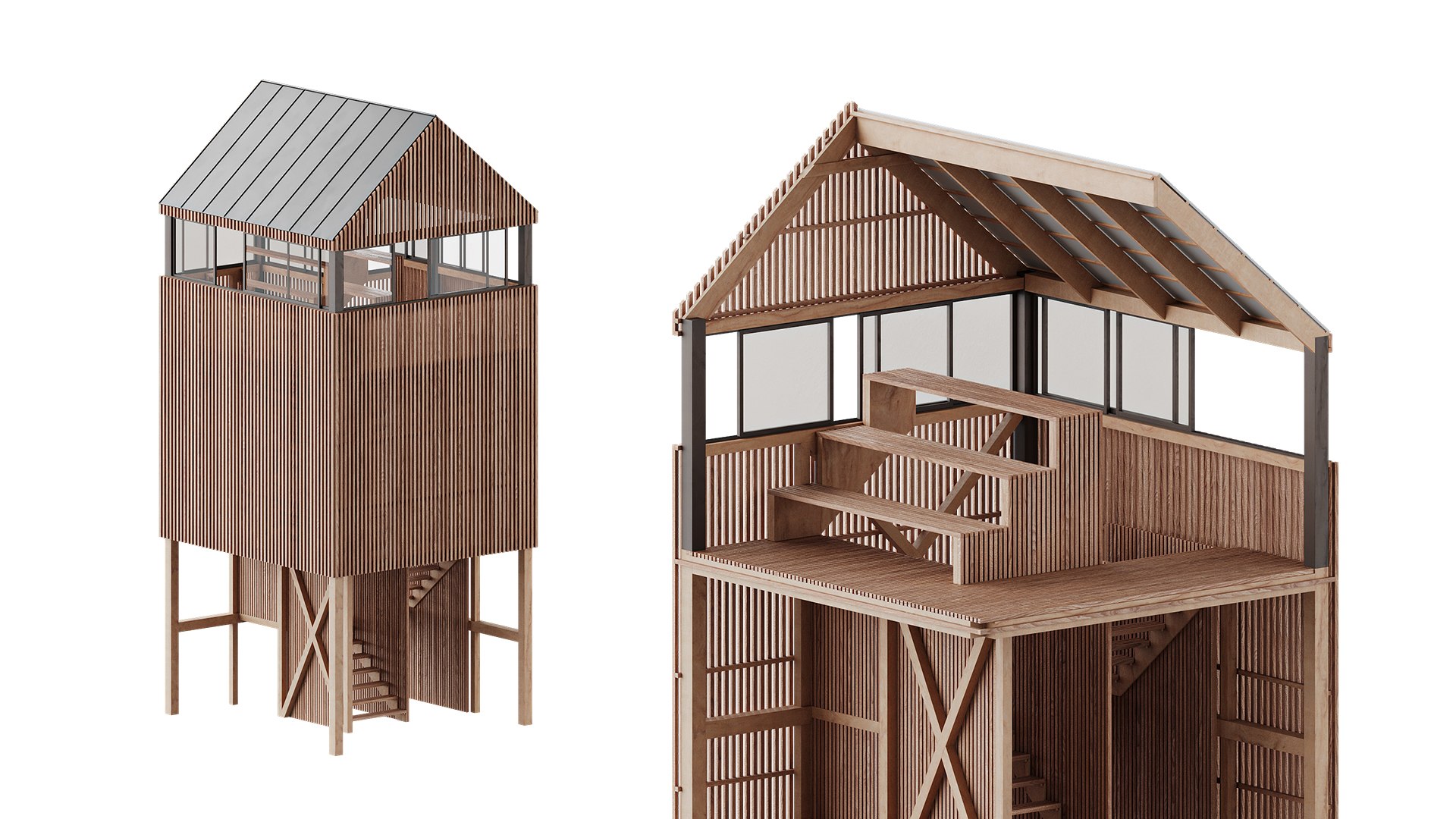 Wooden Observation Tower 3D Model - TurboSquid 2143595