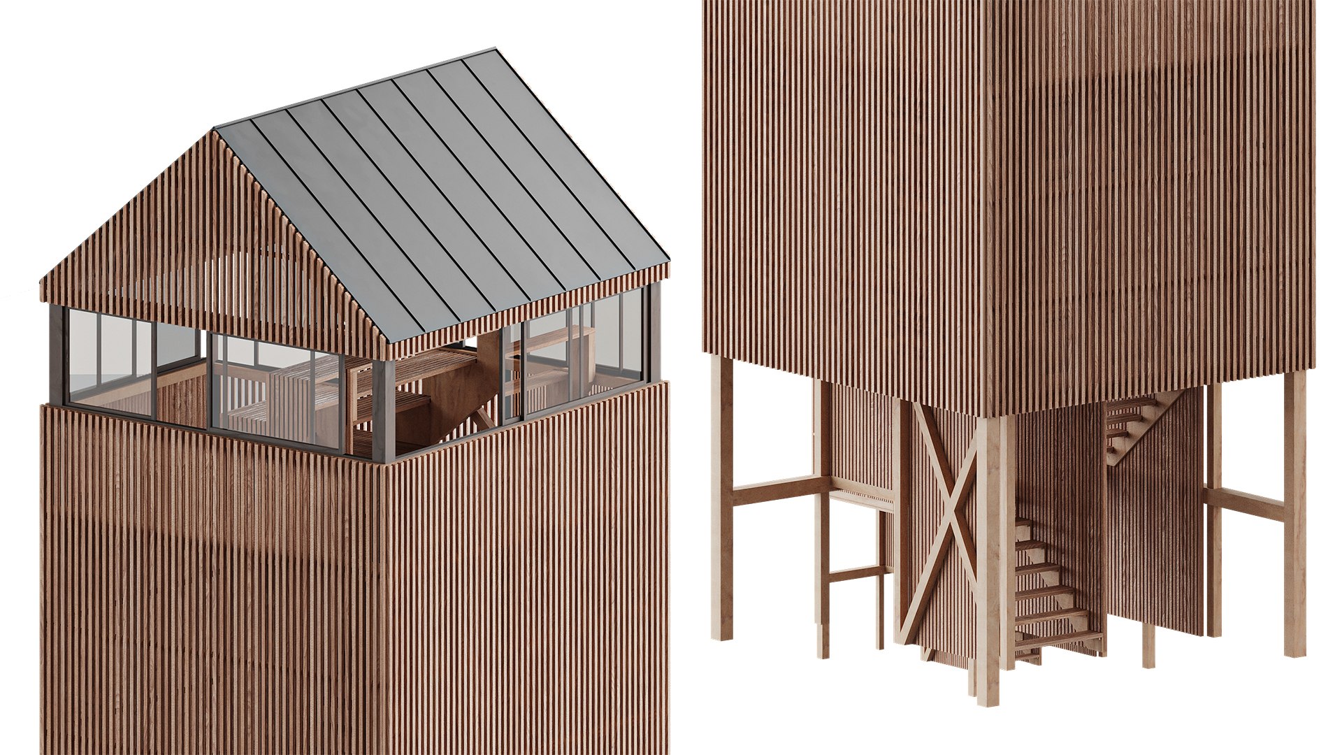 Wooden Observation Tower 3D Model - TurboSquid 2143595
